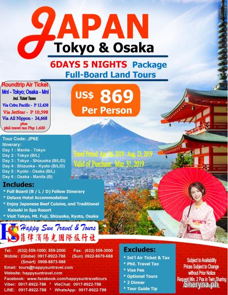6D5N Japan Full Board Package | Travel Services/Tours Manila, Metro ...